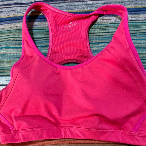 Athleta | Intimates & Sleepwear | L Athleta Pink Racerback Sports Bra ...